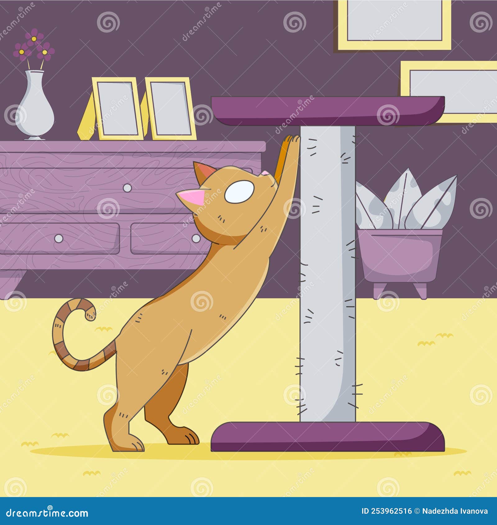 Hand Drawn Illustration for International Cat Day Celebration Vector ...