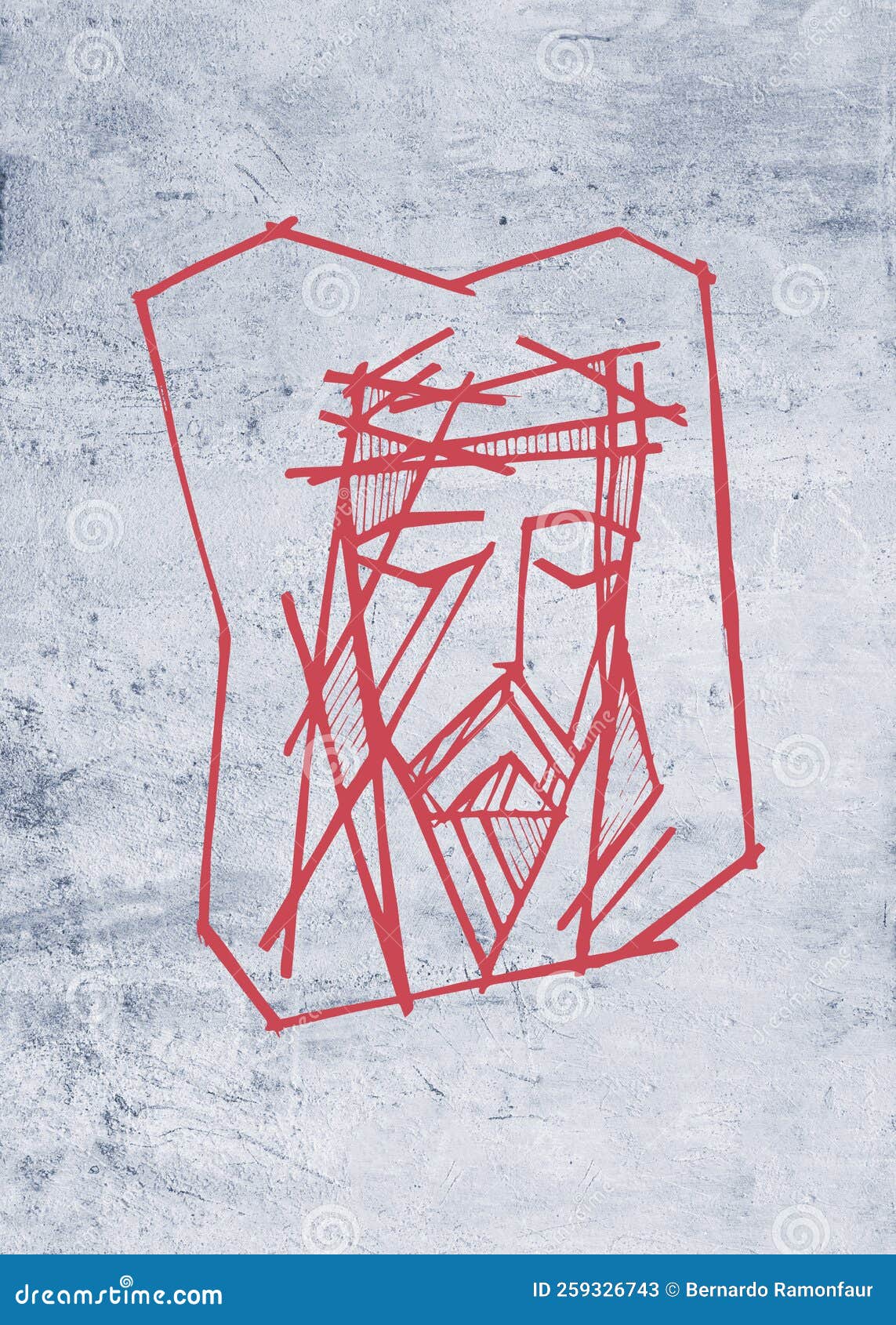 Hand Drawn Illustration of Jesus Christ Face Stock Illustration ...