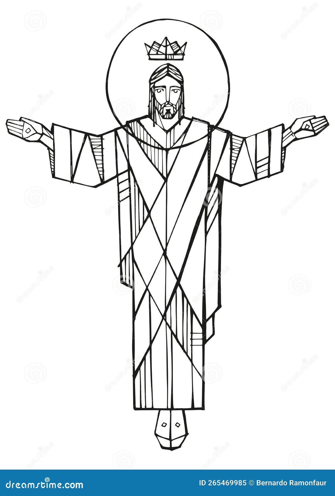 Hand Drawn Illustration of Jesus Christ Stock Vector - Illustration of ...