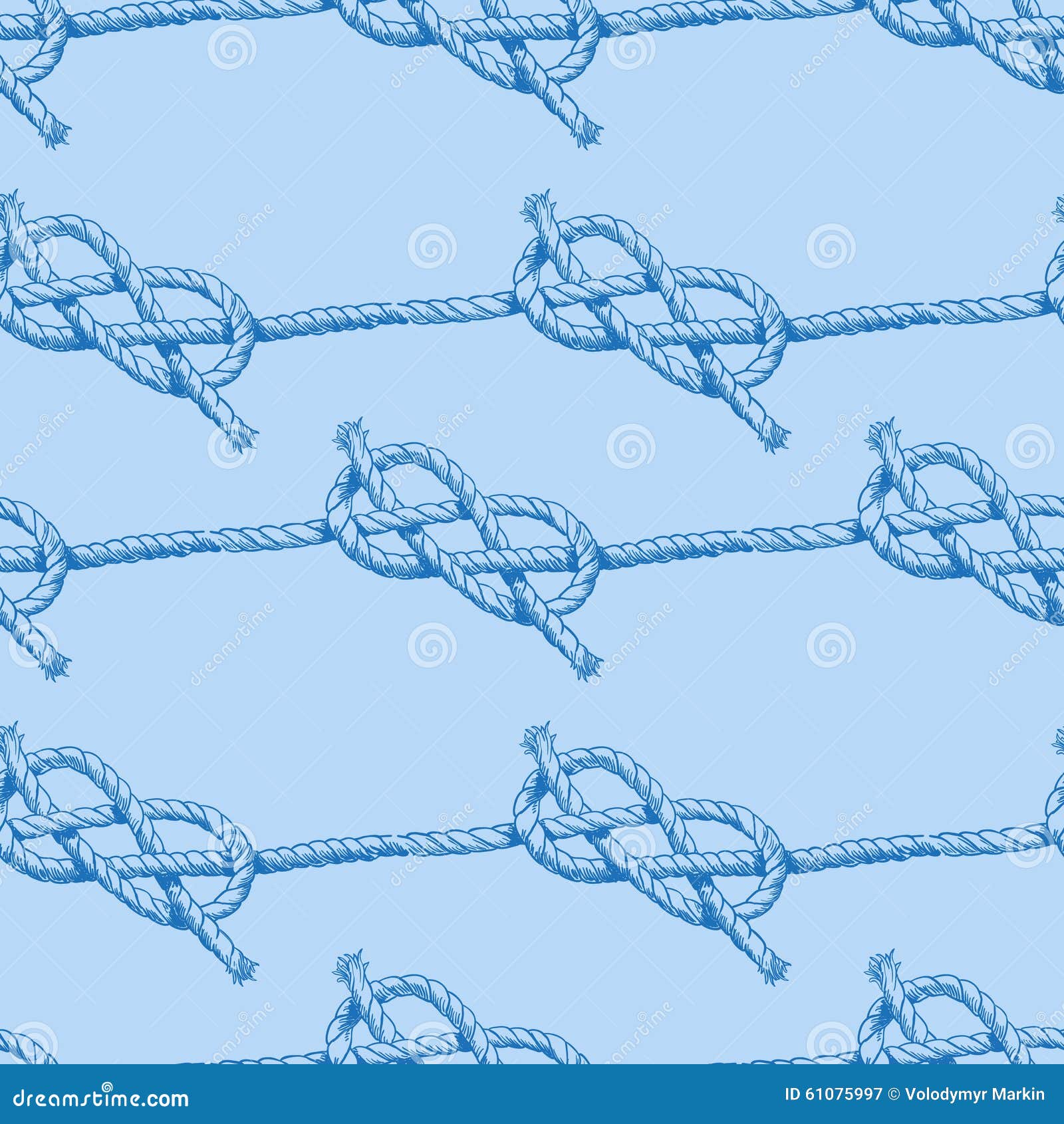 Hand Drawn Illustration Knots. Blue Pattern. Vector Desing Stock Vector ...