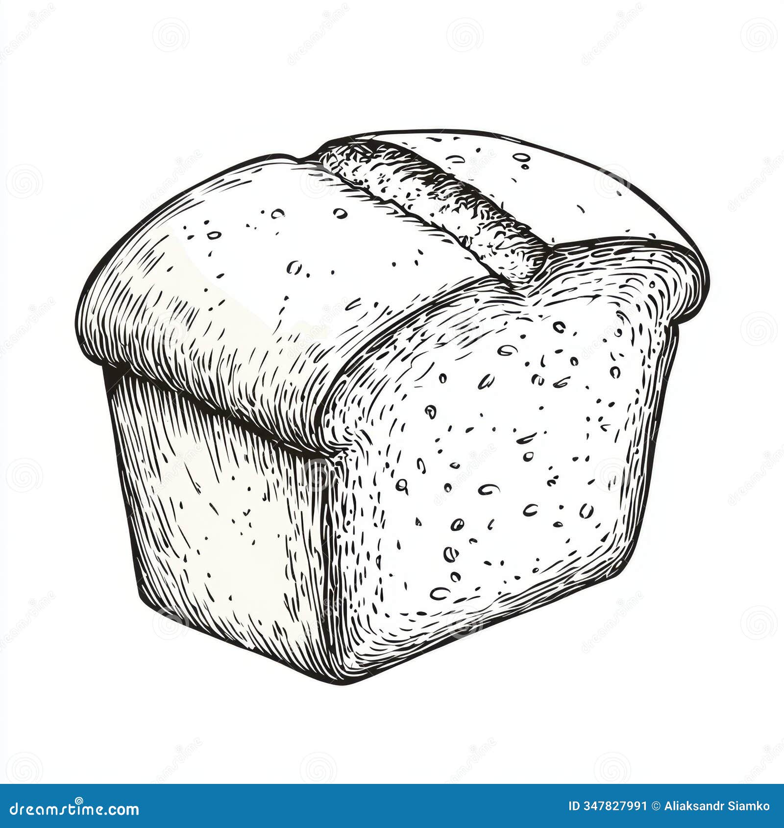 Hand-drawn Illustration of a Loaf of Bread with Texture Stock ...