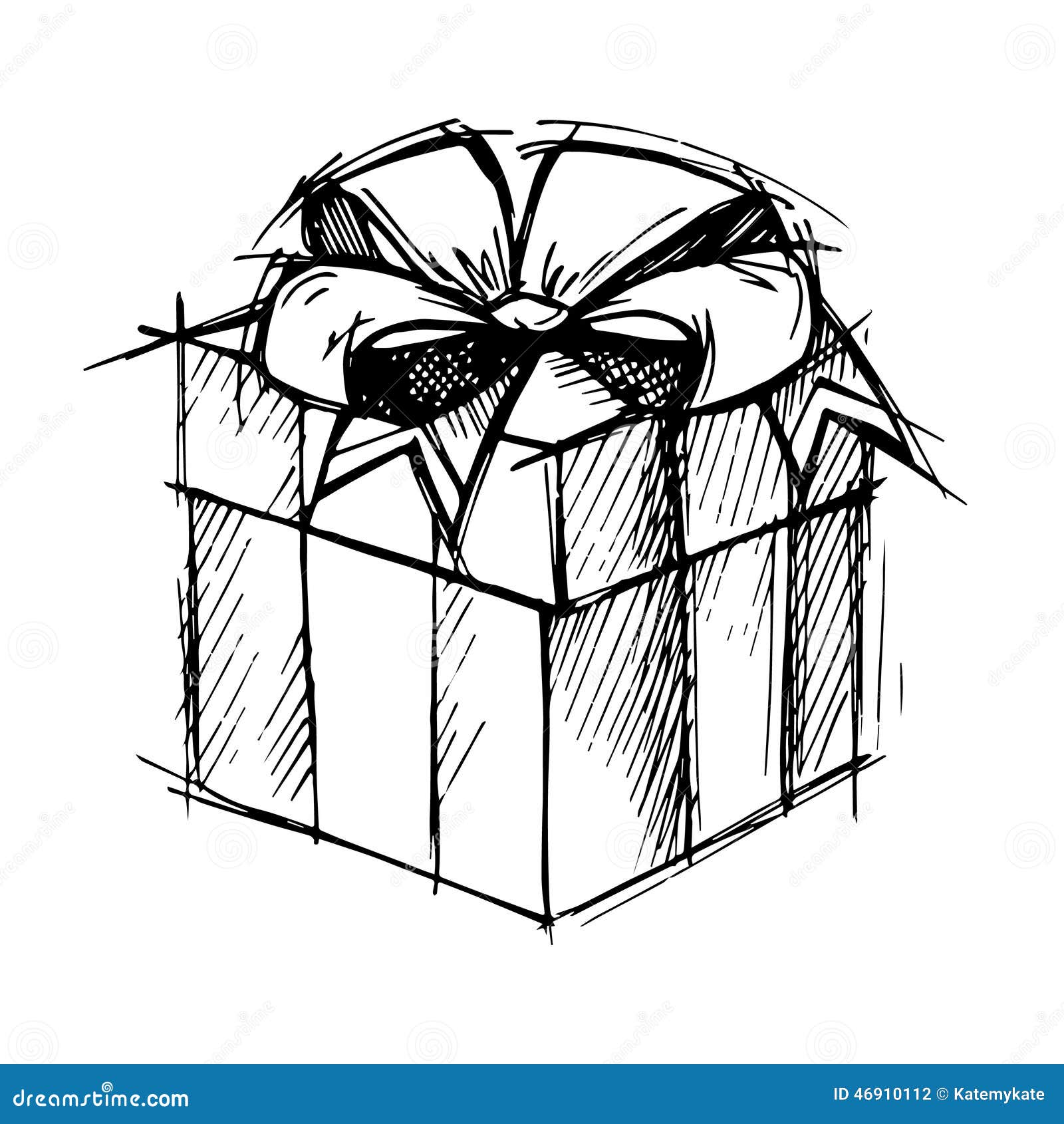 Hand Drawn Illustration - Magic Gift Box. Vector Stock Vector ...