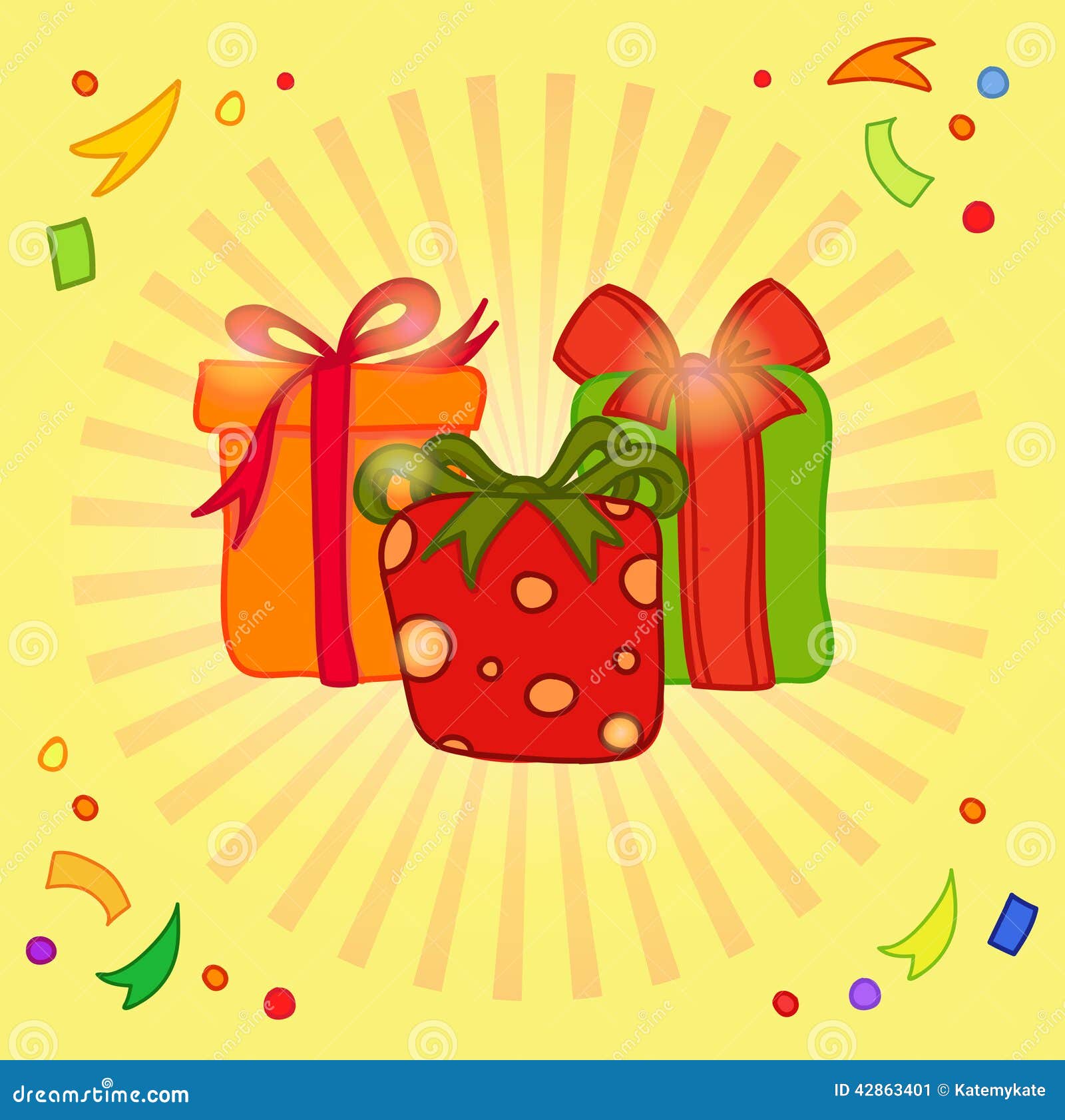 Hand Drawn Illustration -Magic Gift.Vector Stock Vector - Illustration ...