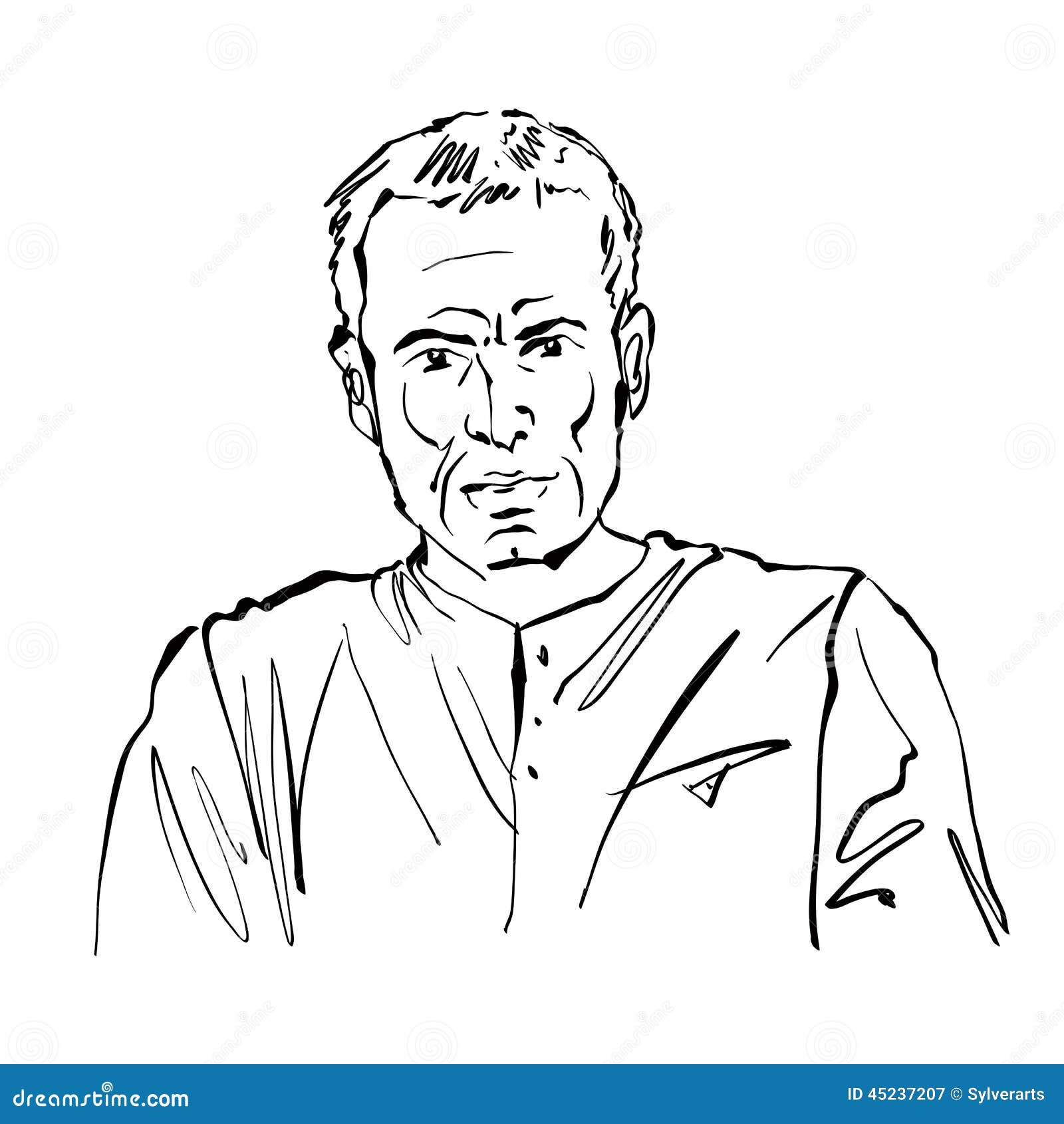 Hand Drawn Illustration of a Man on White Background Stock Vector ...