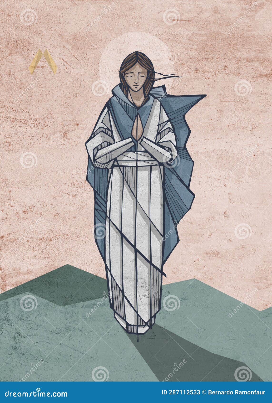 Hand Drawn Illustration of Mary Stock Illustration - Illustration of ...