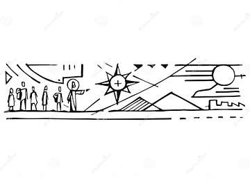 Hand Drawn Illustration of a Mission Stock Vector - Illustration of ...