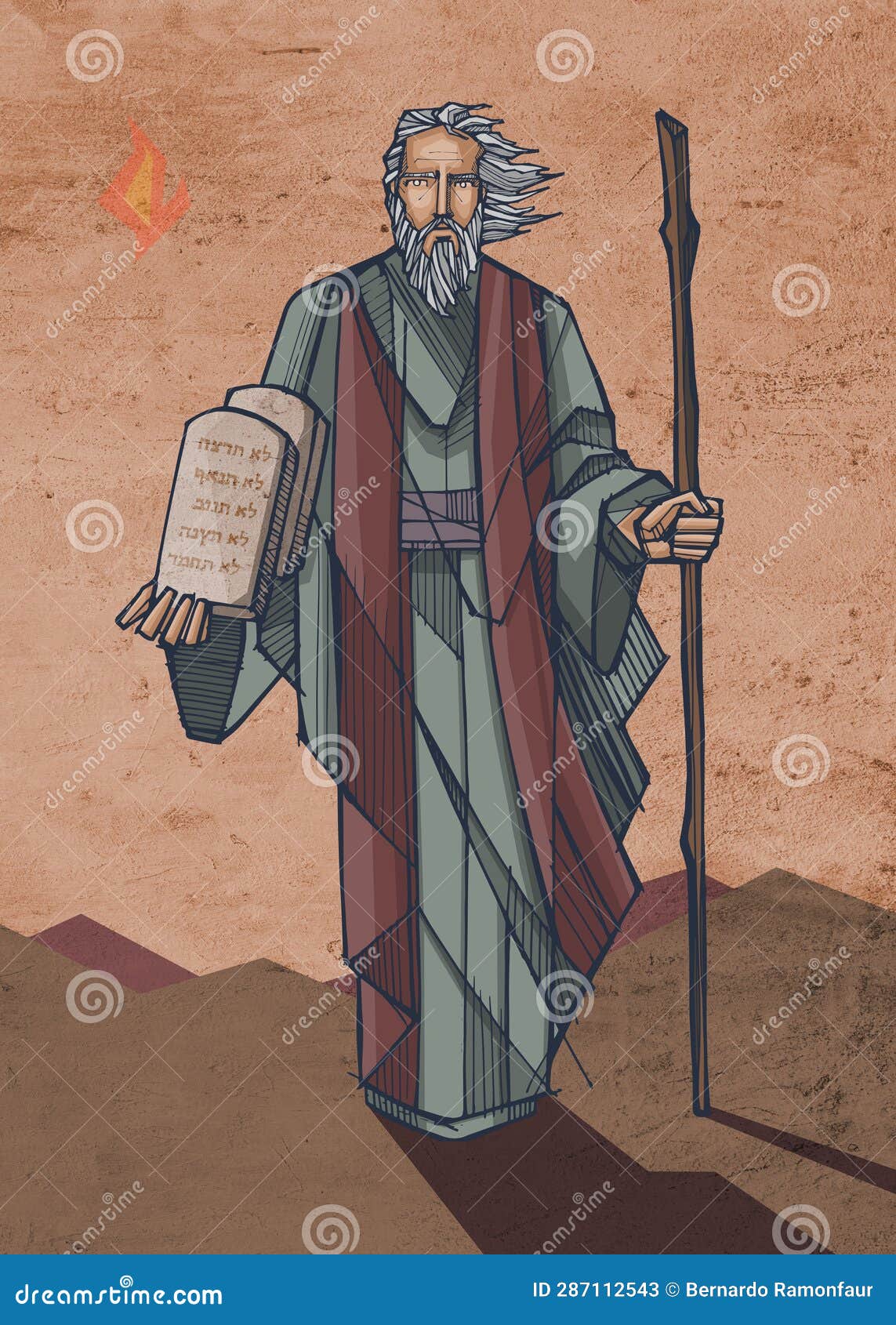 Hand Drawn Illustration of Moises Stock Illustration - Illustration of ...