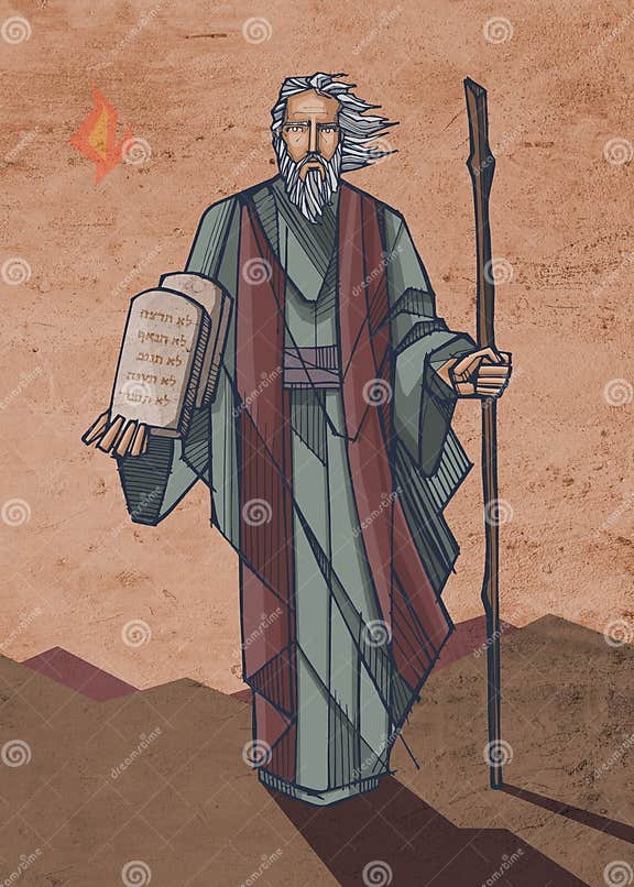 Hand Drawn Illustration of Moises Stock Illustration - Illustration of ...