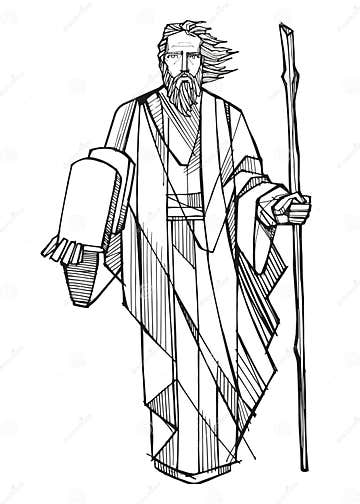 Hand Drawn Illustration of Moises Stock Vector - Illustration of sketch ...