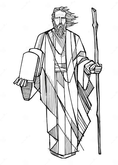 Hand Drawn Illustration of Moises Stock Vector - Illustration of sketch ...