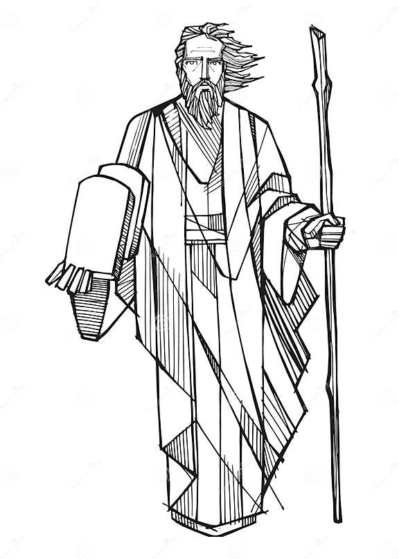 Hand Drawn Illustration of Moises Stock Vector - Illustration of sketch ...