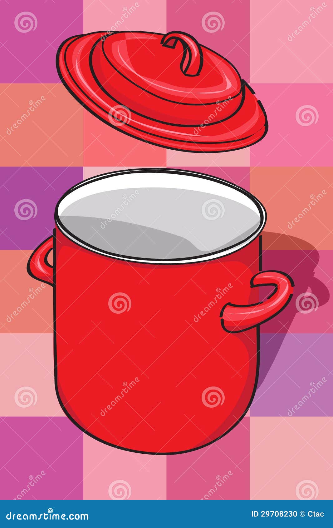 Pot and lid stock vector. Illustration of plaid, orange - 29708230