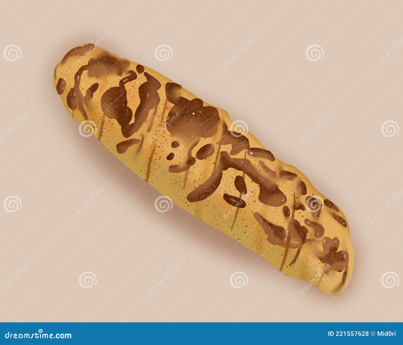 Hand Drawn Illustration of Realistic Bakery Pastry Stock Photo - Image ...