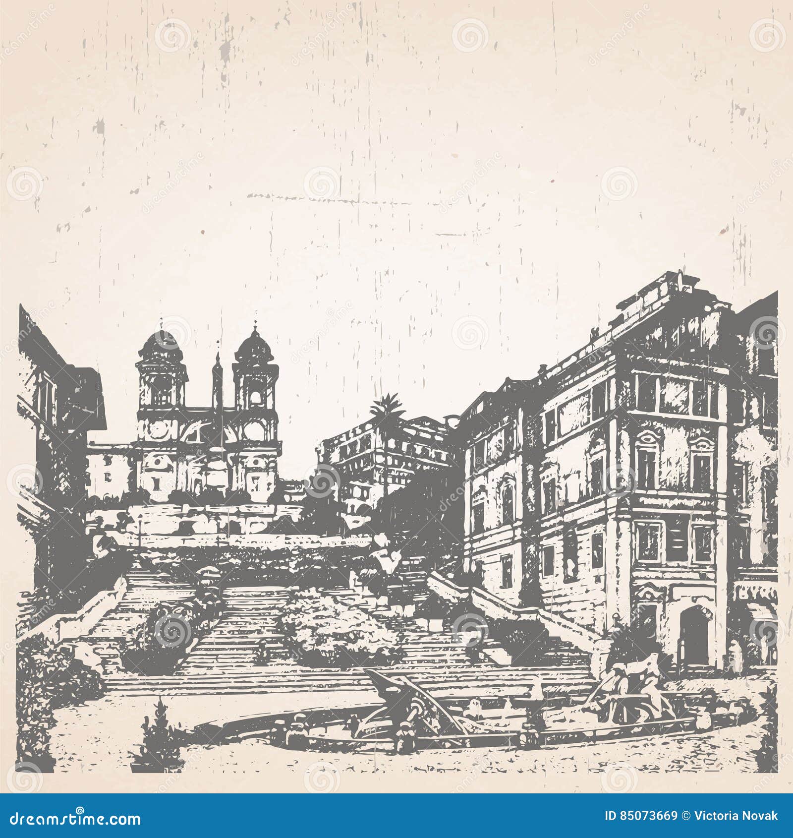 Hand-drawn Illustration of Rome. Stock Vector - Illustration of italian ...