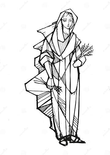 Hand Drawn Illustration of Ruth Stock Vector - Illustration of catholic ...