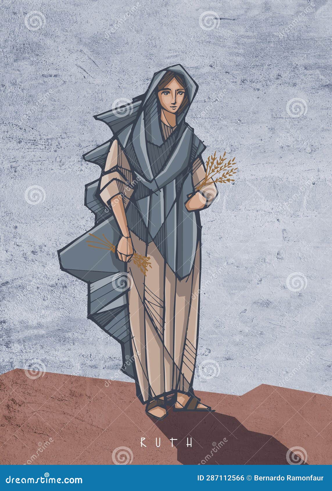 Hand Drawn Illustration of Ruth Stock Illustration - Illustration of ...