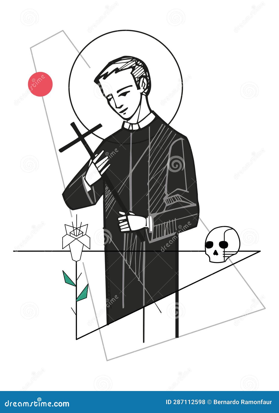 Hand Drawn Illustration Of Saint Gerard Mayela | CartoonDealer.com ...