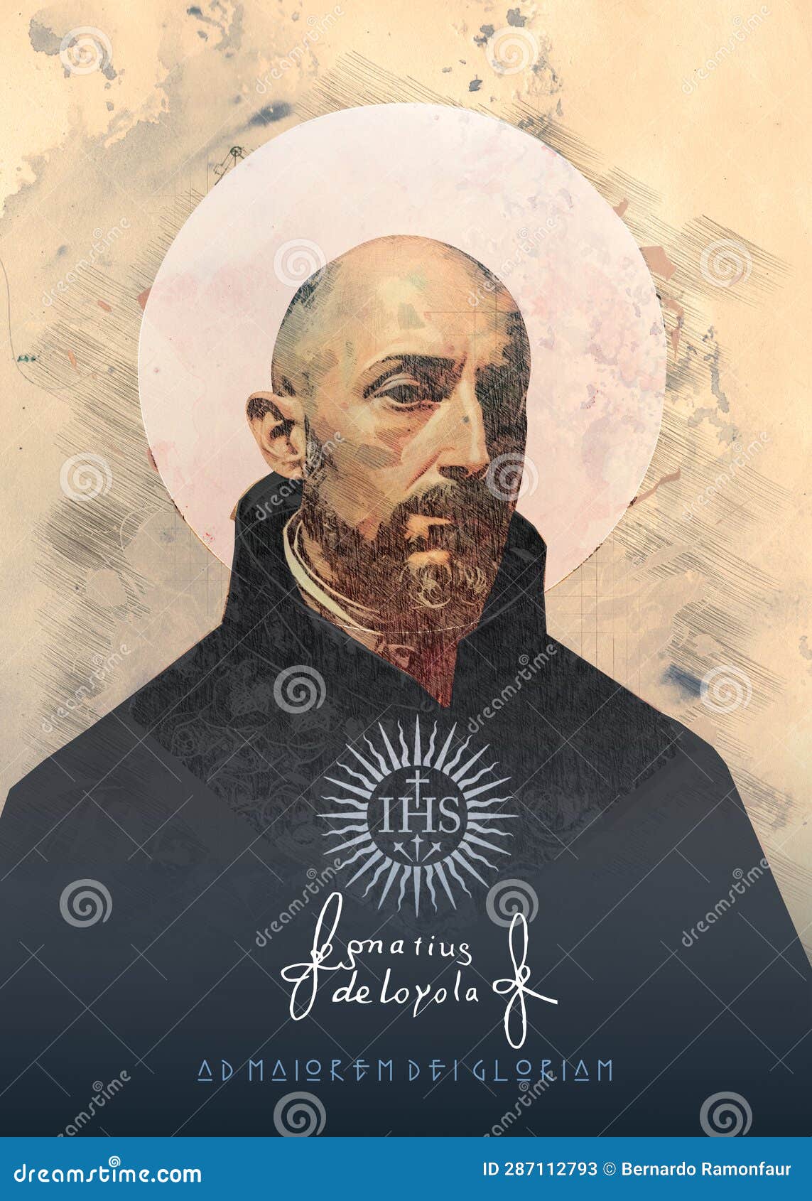 Hand Drawn Illustration Of Saint Ignatius Of Loyola | CartoonDealer.com ...