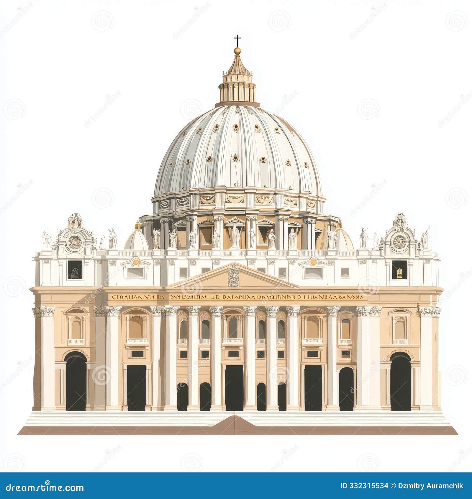 Hand-drawn Illustration of Saint Peter S Basilica in Modern Doodle ...