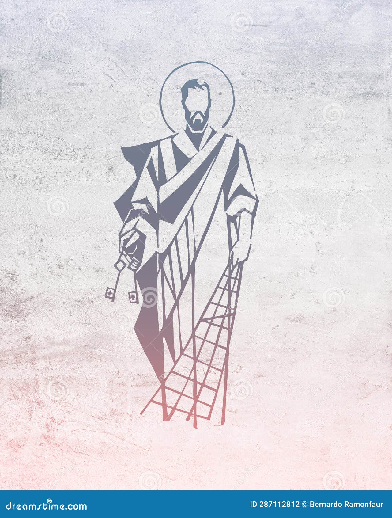 Hand Drawn Illustration of Saint Peter Stock Illustration ...