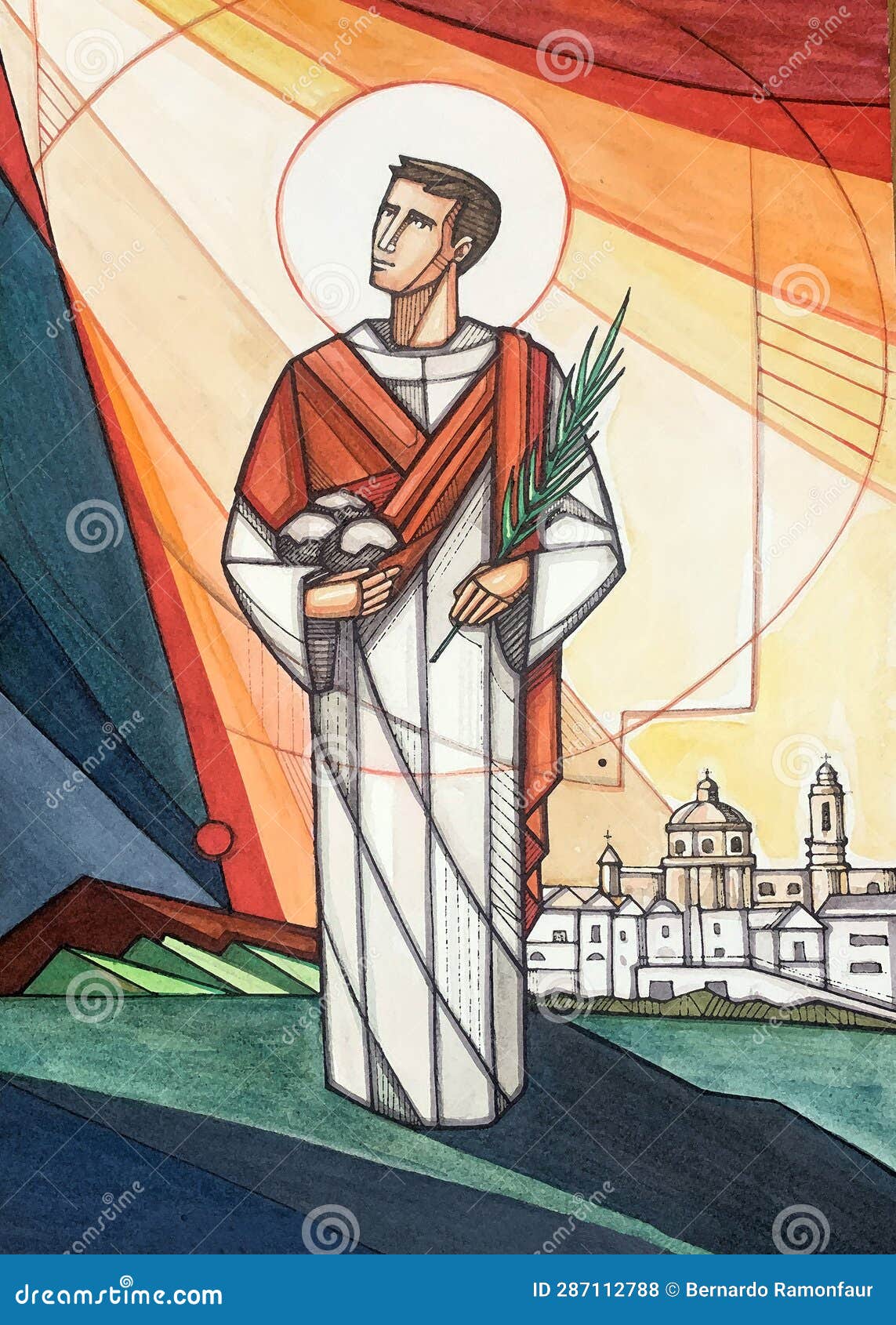 Hand Drawn Illustration of Saint Stephen Stock Illustration ...