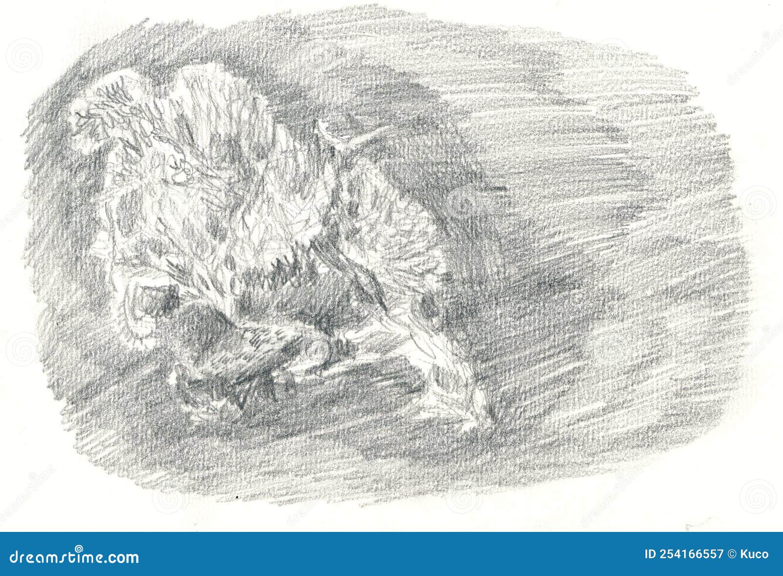 An Hand Drawn Illustration, Scanned Picture - Moss - Pencil Technique ...