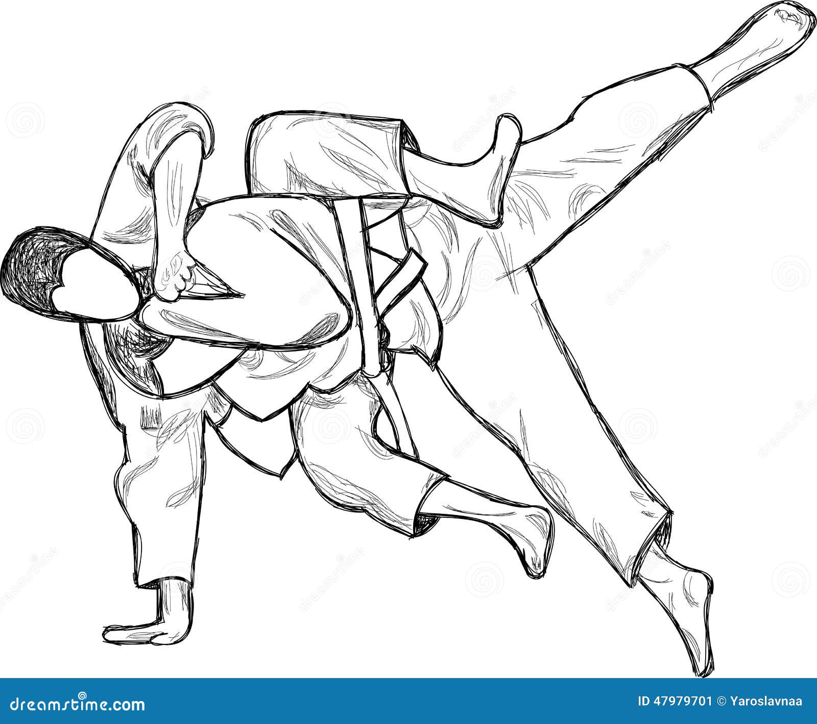 An Hand Drawn Illustration from Series Martial Arts: JUDO Stock Vector ...