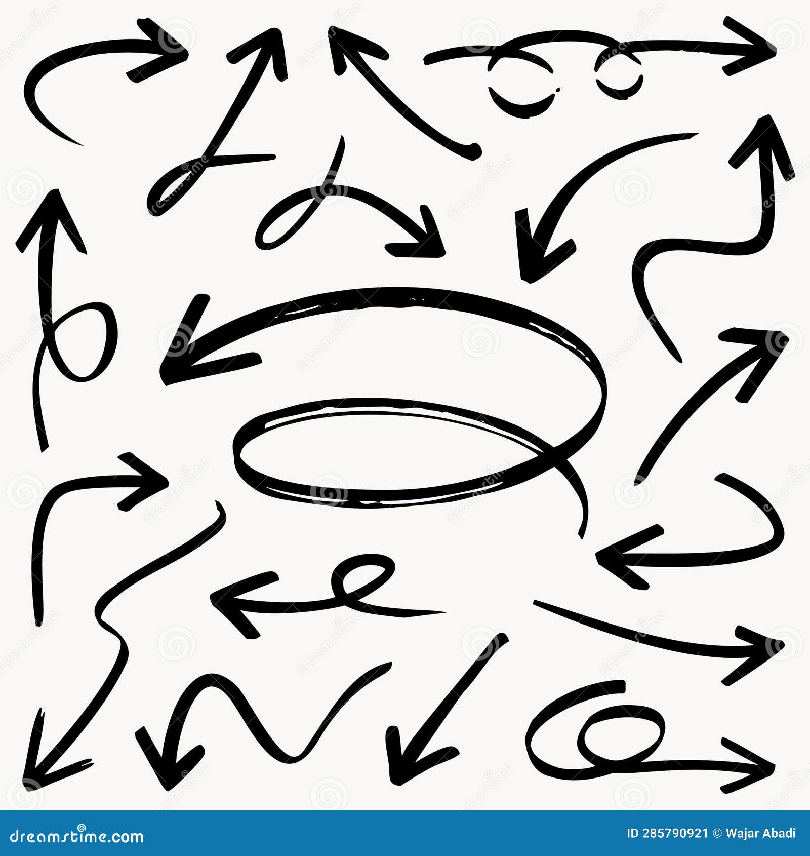 Hand Drawn Illustration of a Set of Arrows for Business Plan, Education ...