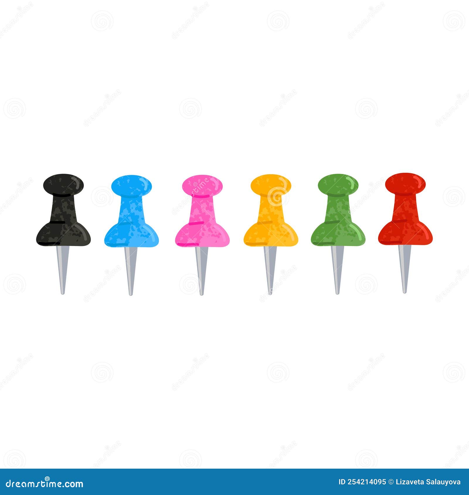 Hand Drawn Illustration Set of Pin Stock Illustration - Illustration of ...