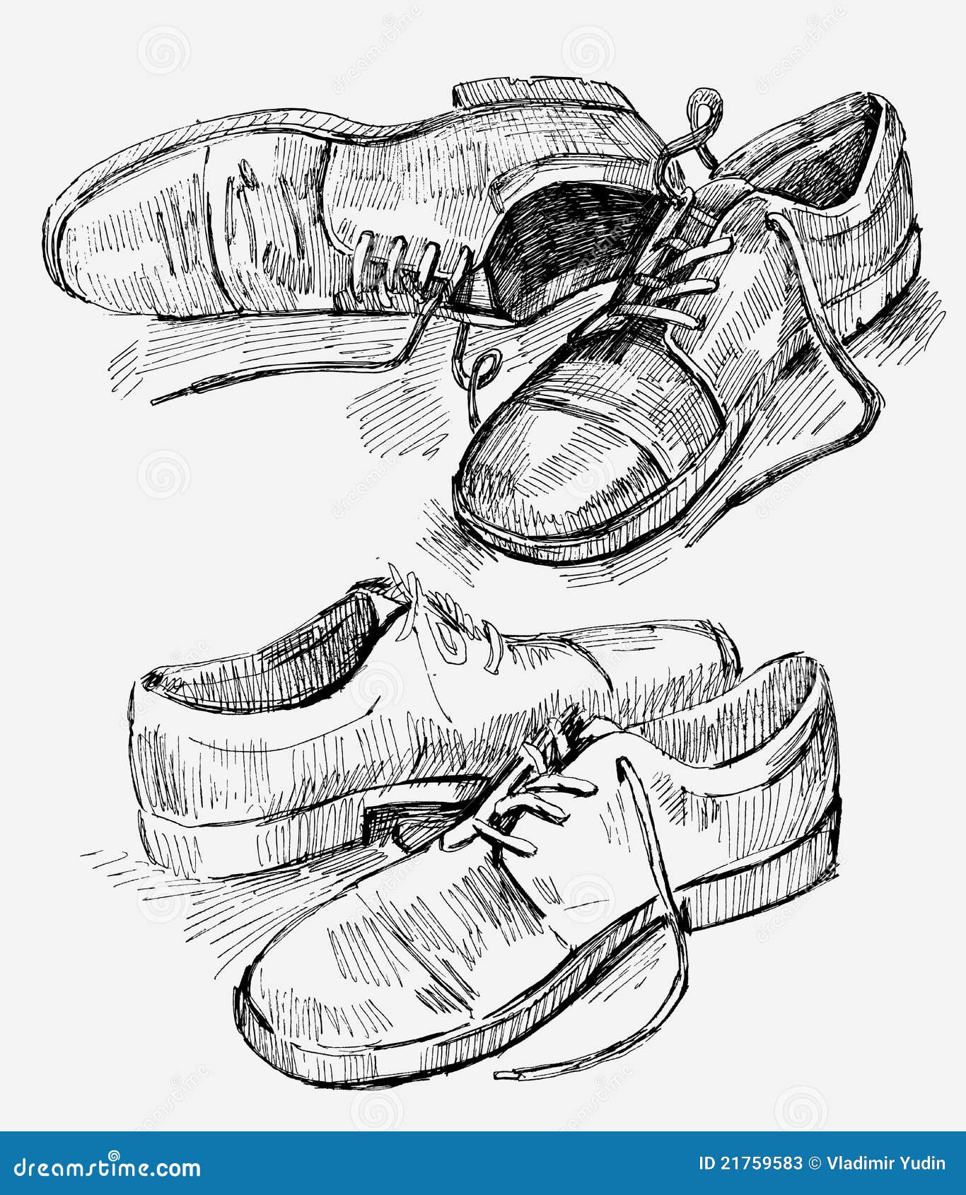 Hand Drawn Illustration of Shoes Stock Vector - Illustration of market ...