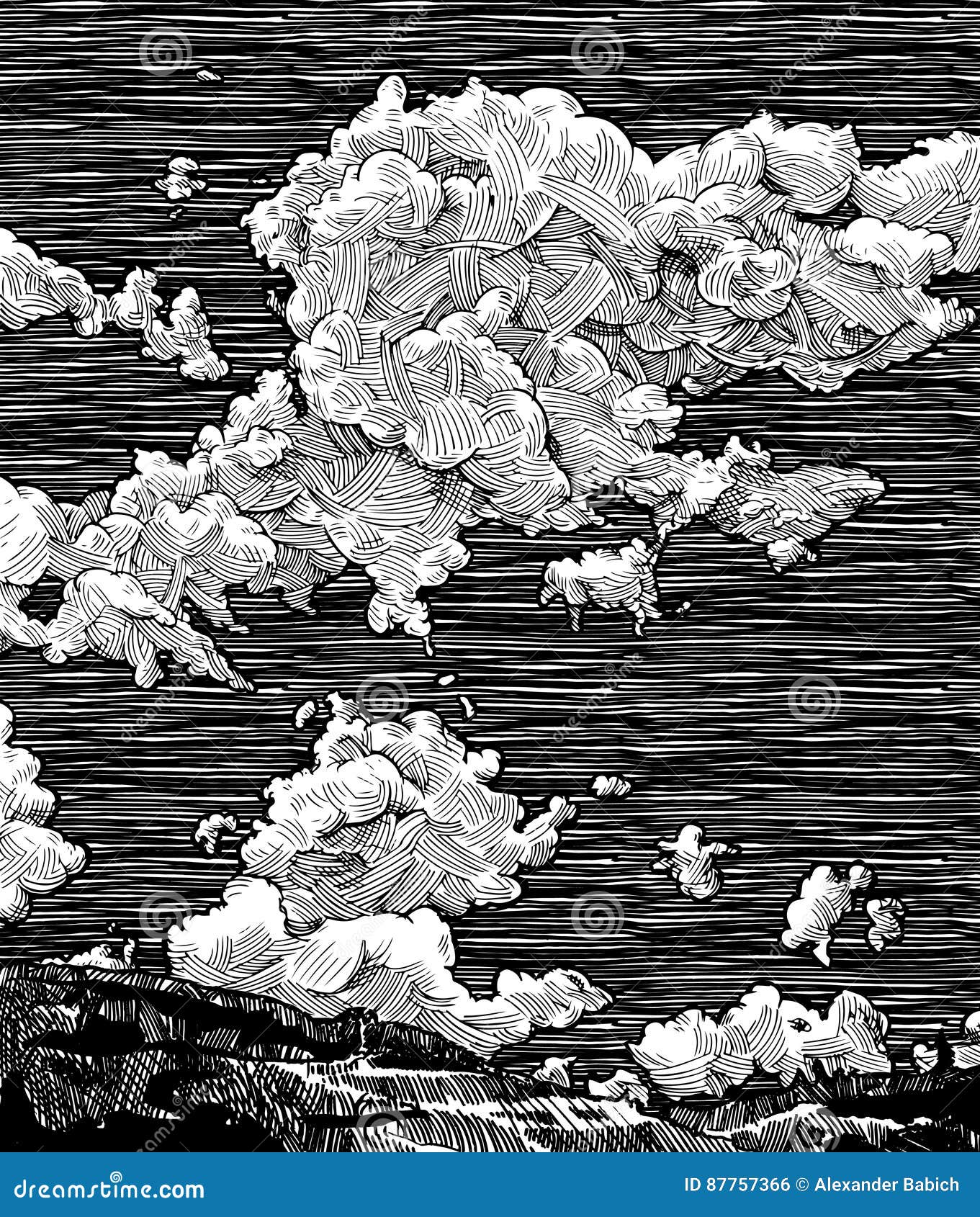 Hand Drawn Illustration of Sky Stock Vector - Illustration of ...