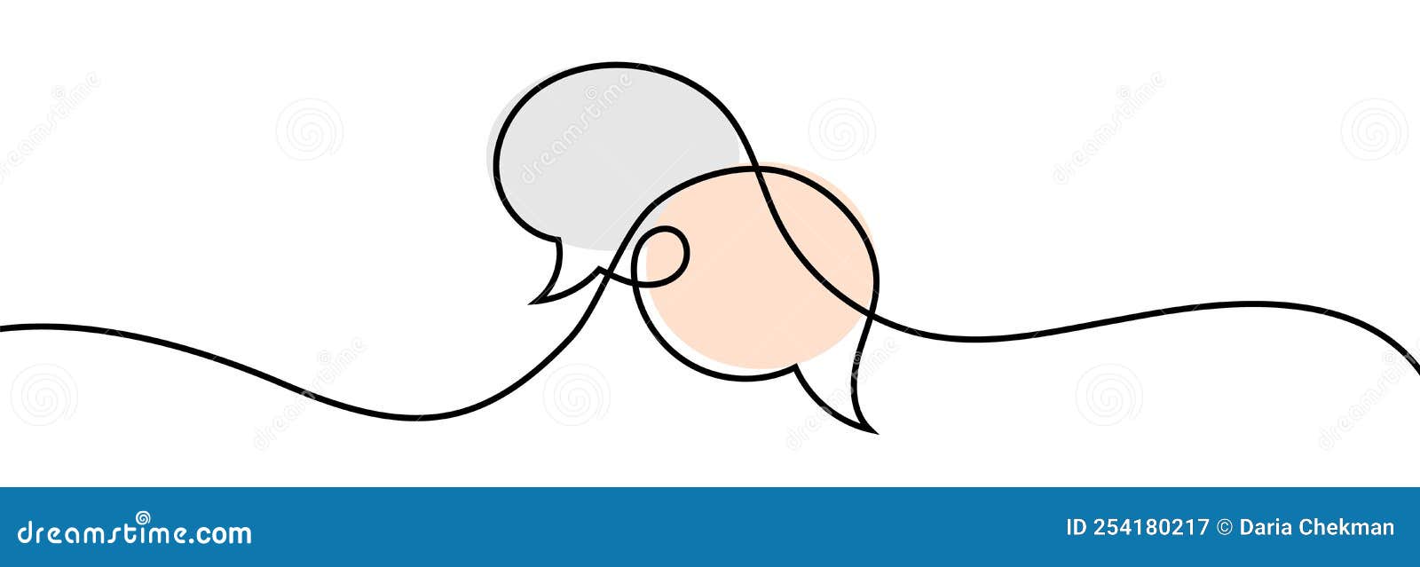 Hand Drawn Illustration of Speech Communication with One Line.Line Art ...