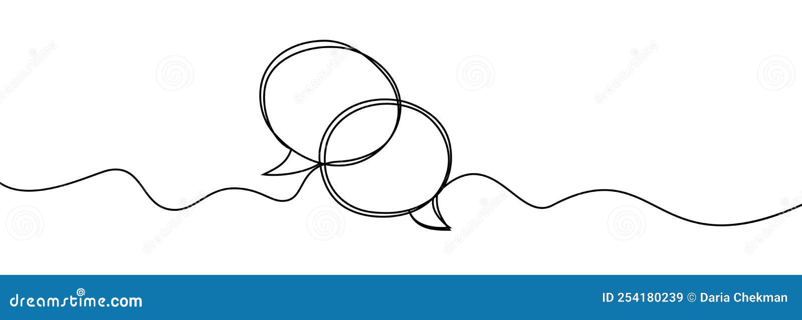Hand Drawn Illustration of Speech Communication with One Line.Line Art ...