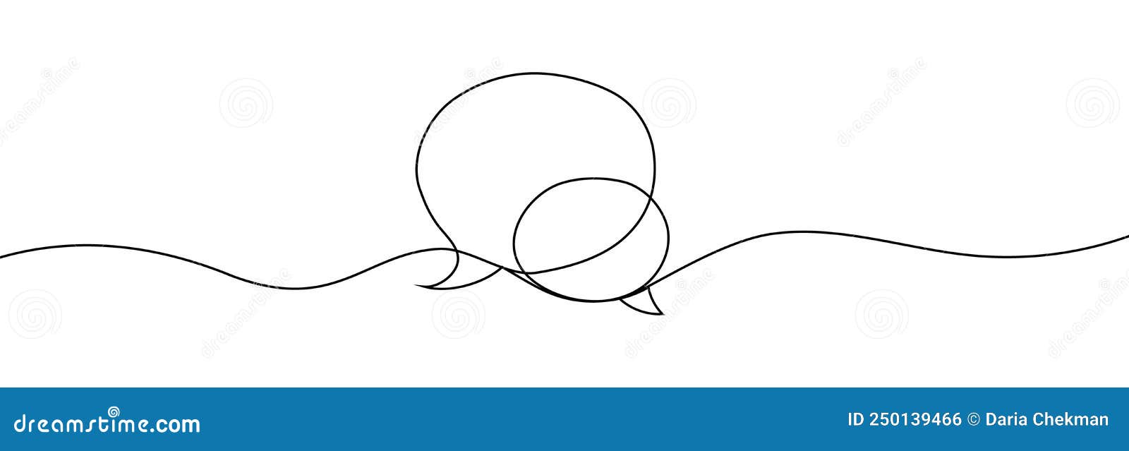 Hand Drawn Illustration of Speech Communication with One Line. Stock ...