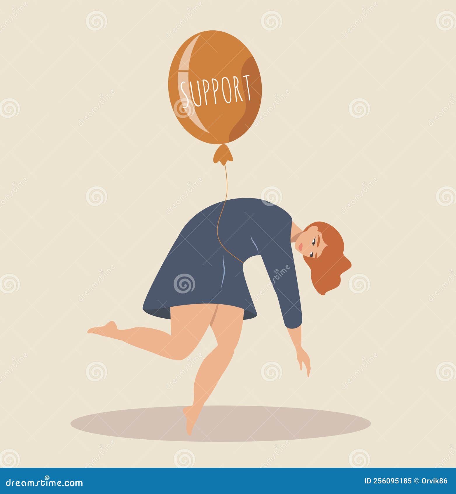 Hand Drawn Illustration on the Theme of Depression and Support. Stock ...