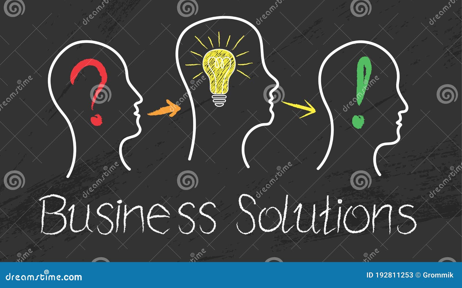 Hand-drawn Illustration on the Topic of Business Solutions. Business ...
