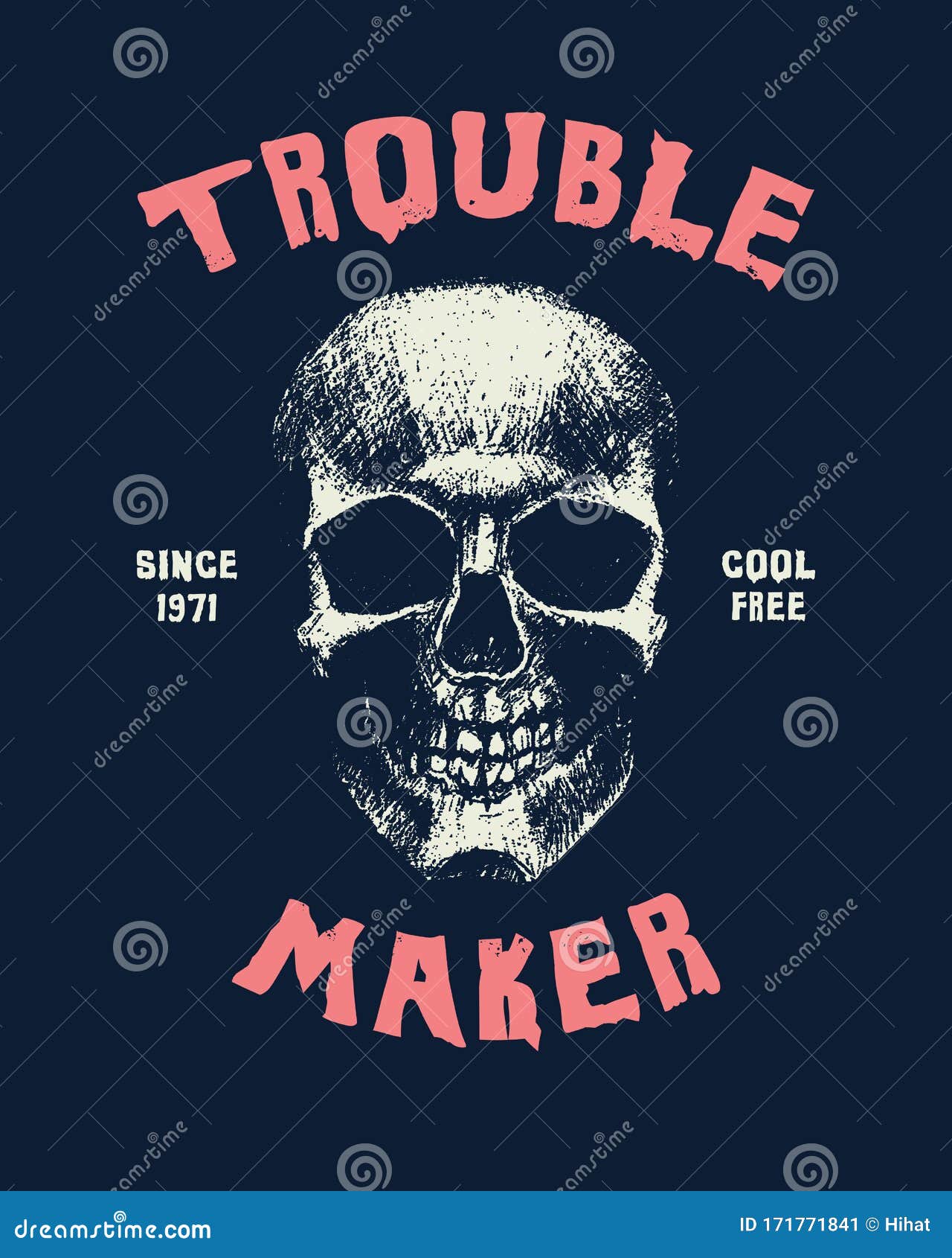 Hand Drawn Illustration. Trouble Maker. Stock Vector - Illustration of ...
