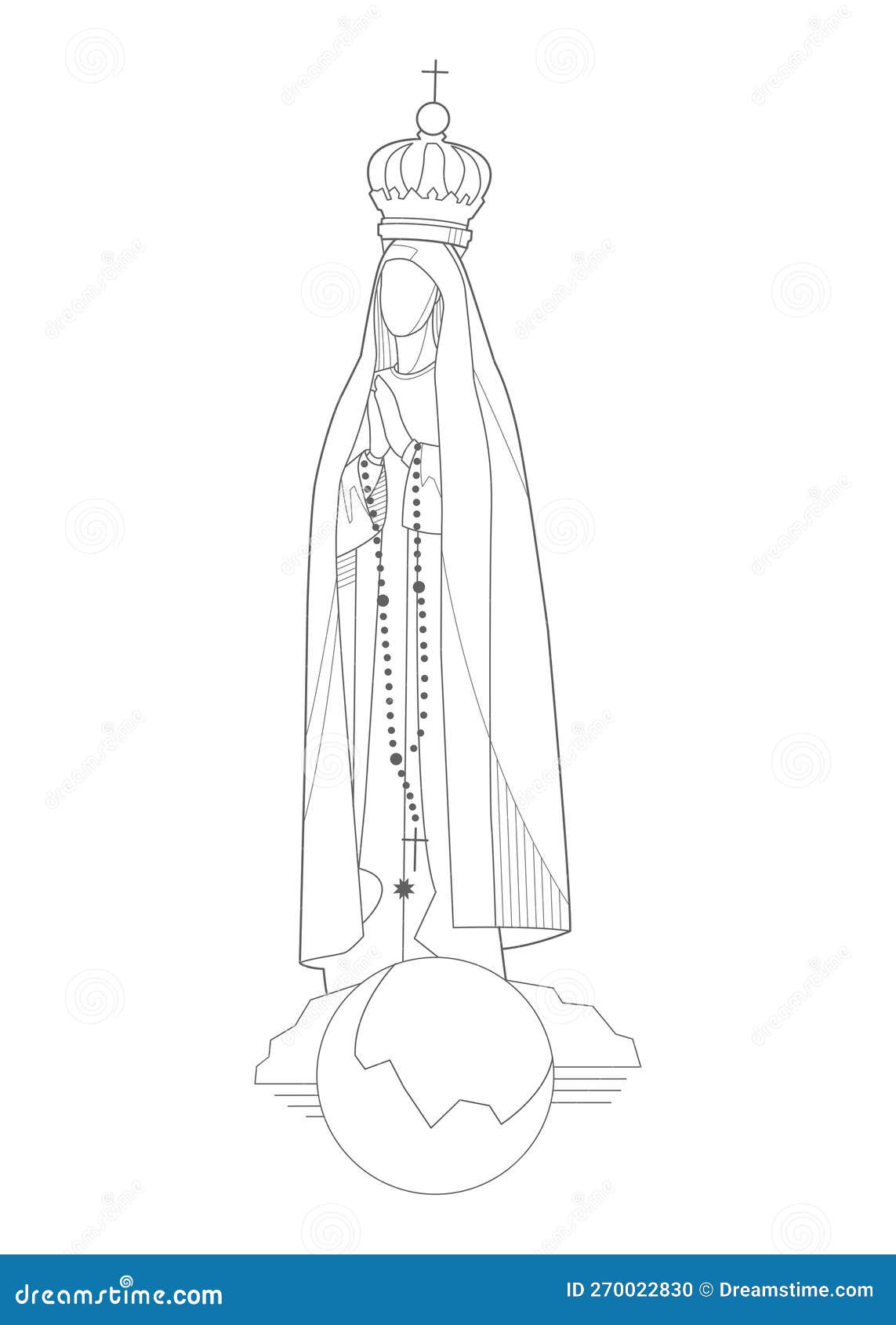 Hand Drawn Illustration of the Virgin of Fatima Stock Photo ...