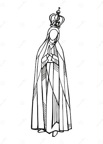 Hand Drawn Illustration of the Virgin of Fatima Stock Illustration ...