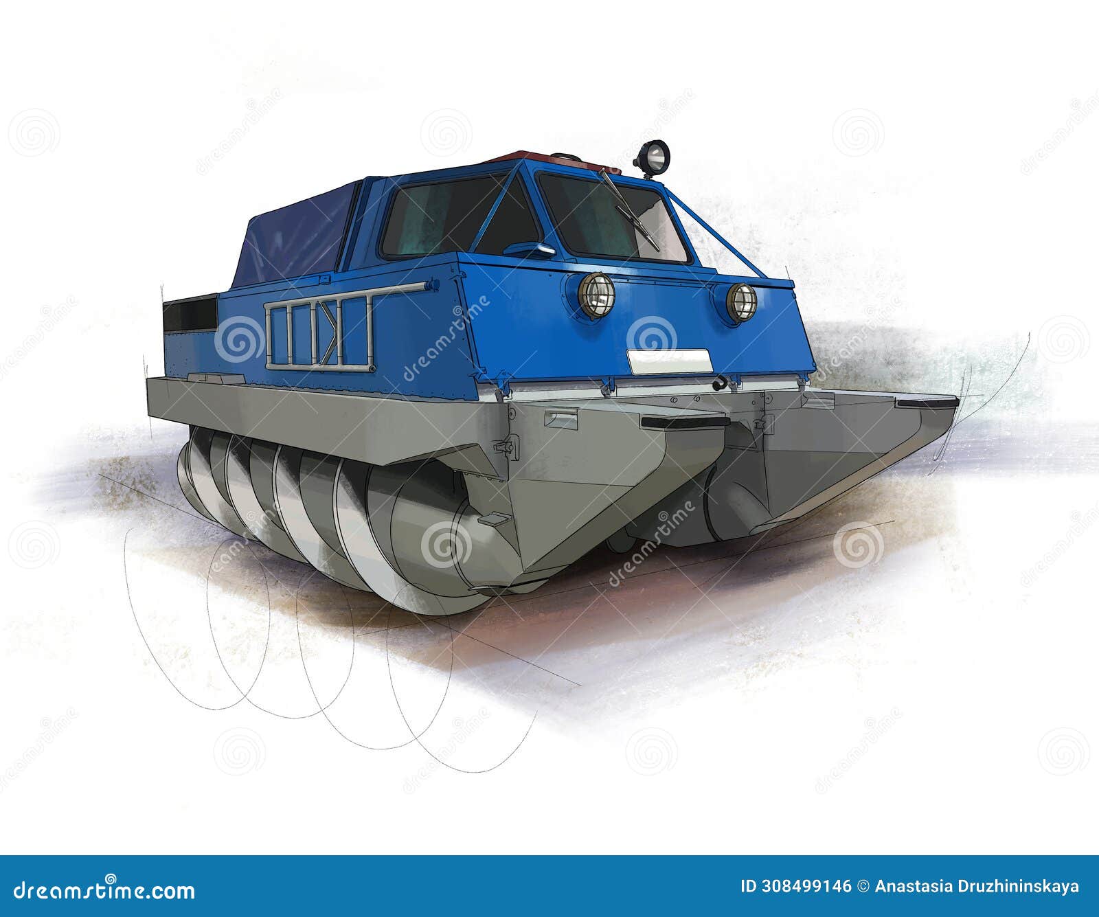 Hand Drawn Illustration,white Retro Car in Two Angles. Stock ...