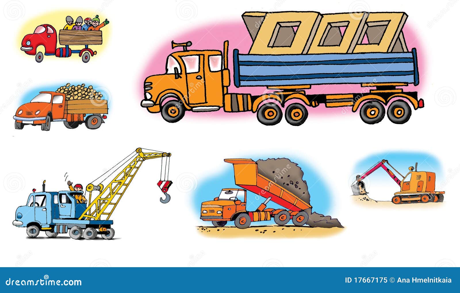 Hand Drawn Illustrations about Different Vehicles Stock Illustration ...