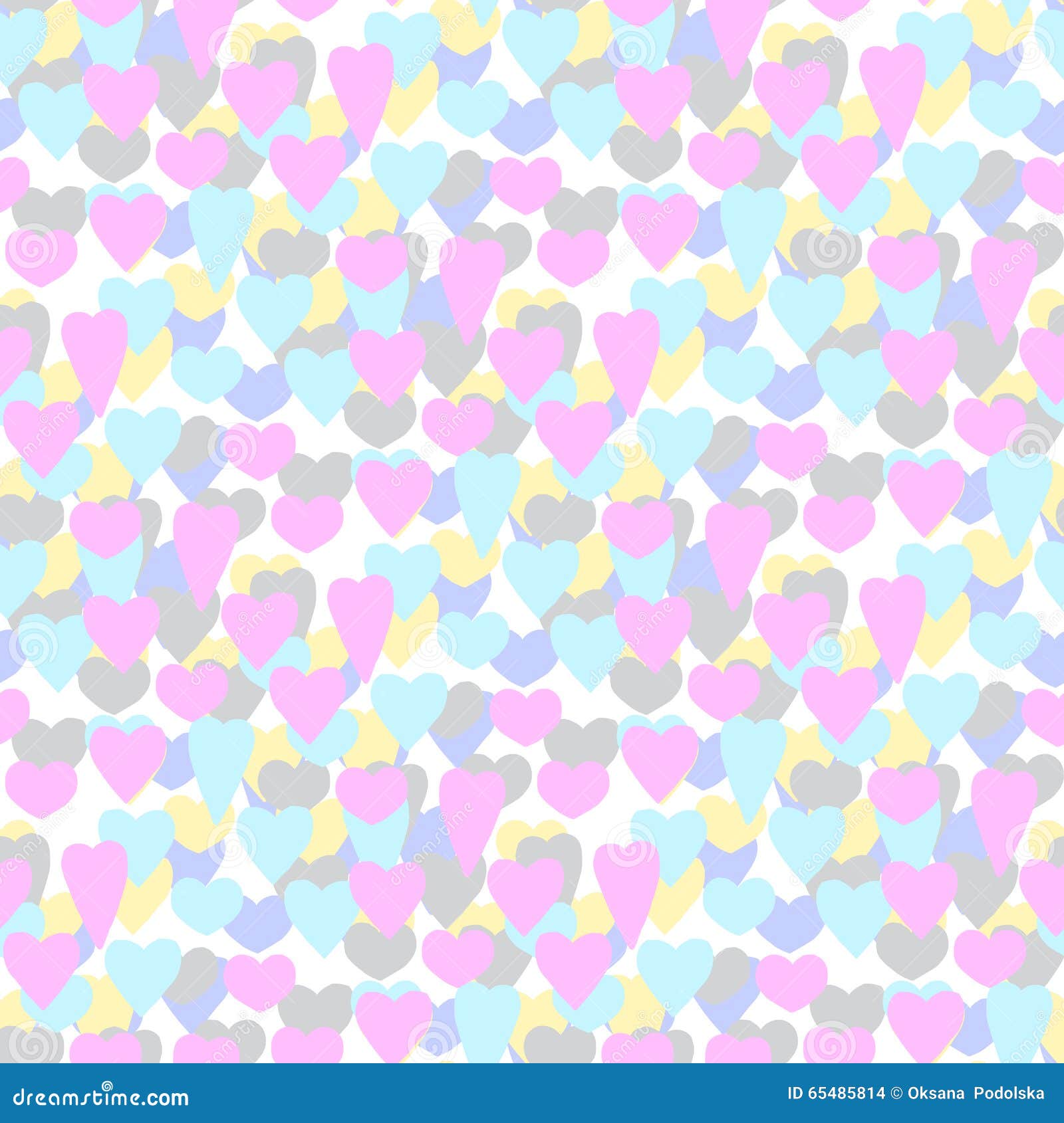 Hand-drawn Illustrations. Multi-colored Hearts. Postcard Valentine S ...