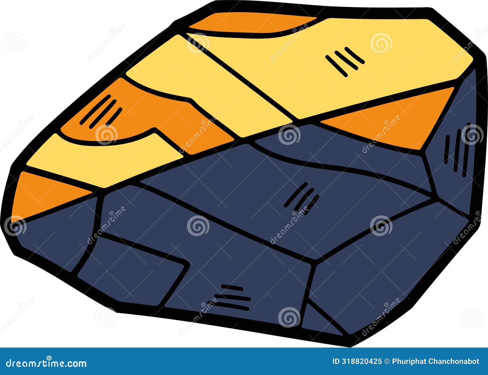 Hand Drawn Illustrations of Rocks and Minerals in Line Art Style Stock ...