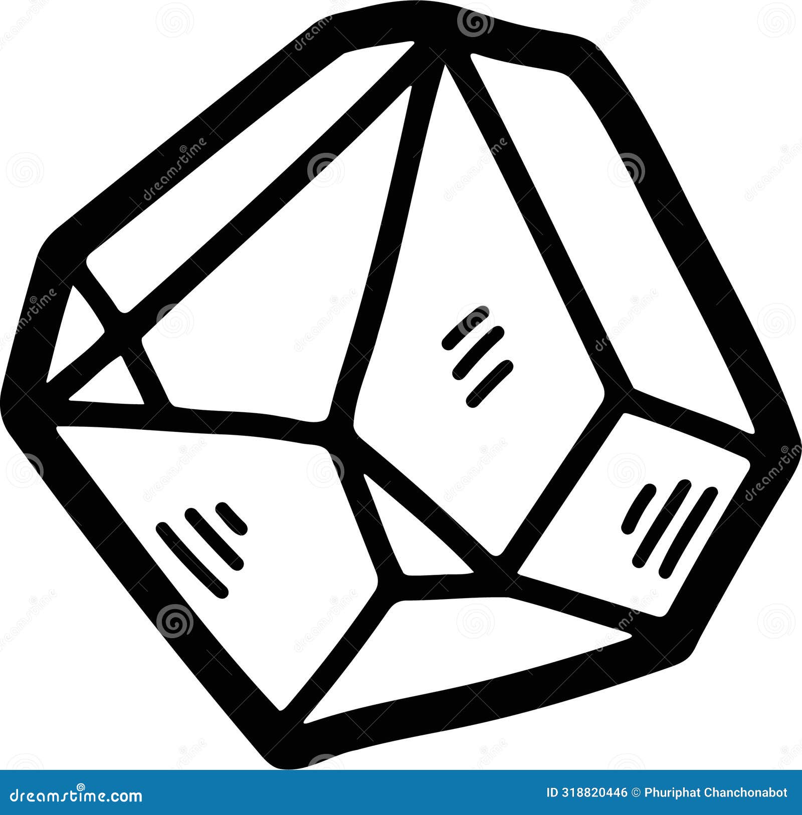 Hand Drawn Illustrations of Rocks and Minerals in Line Art Style Stock ...