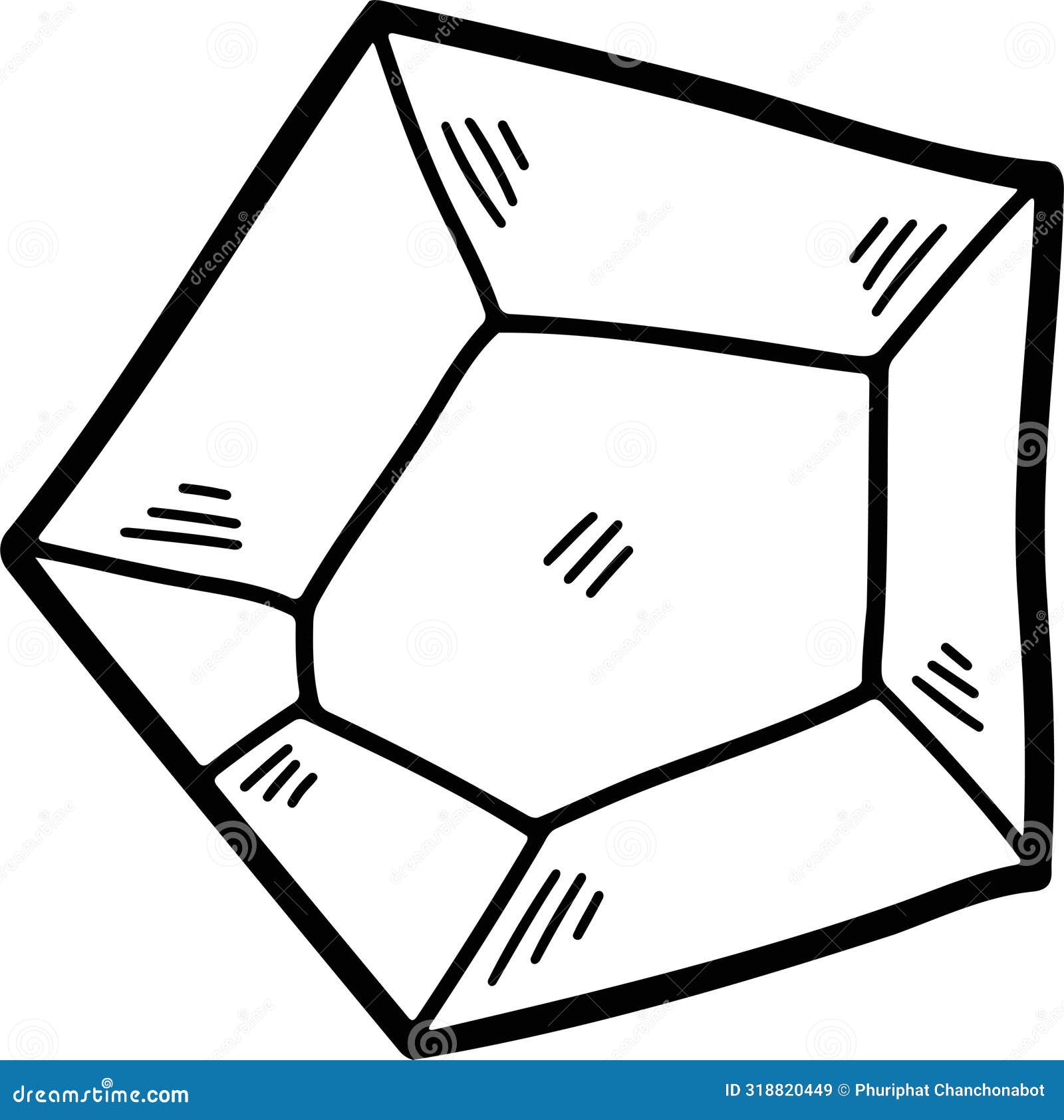 Hand Drawn Illustrations of Rocks and Minerals in Line Art Style Stock ...