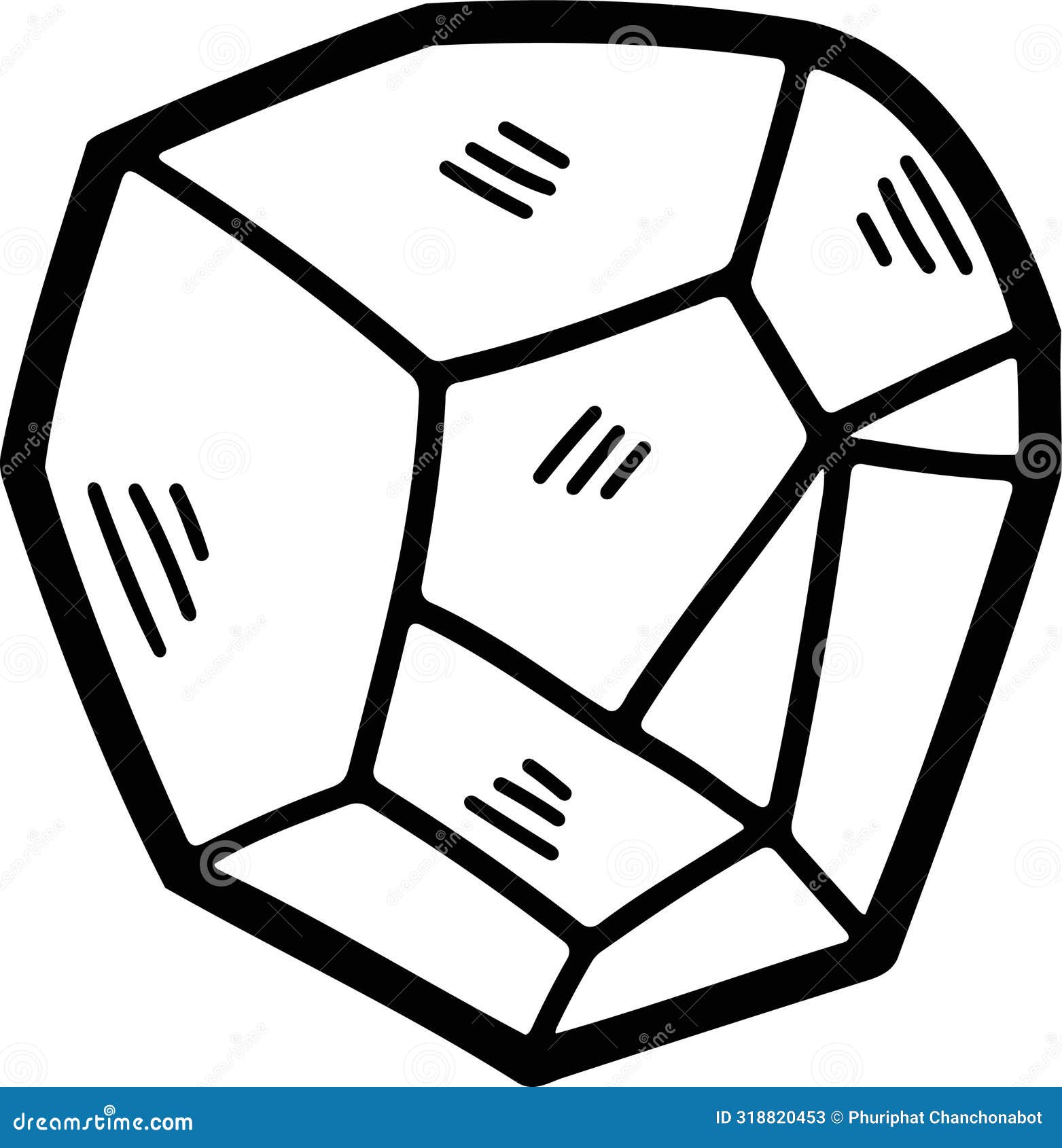 Hand Drawn Illustrations of Rocks and Minerals in Line Art Style Stock ...