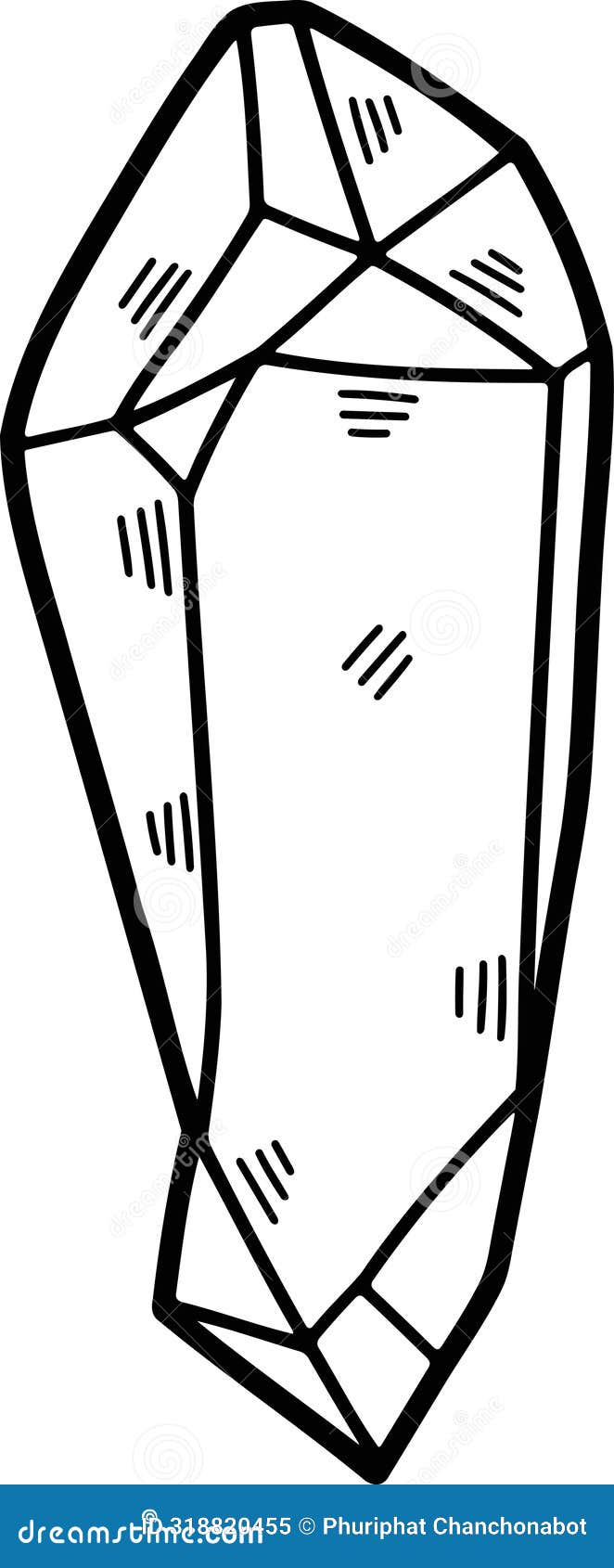 Hand Drawn Illustrations of Rocks and Minerals in Line Art Style Stock ...