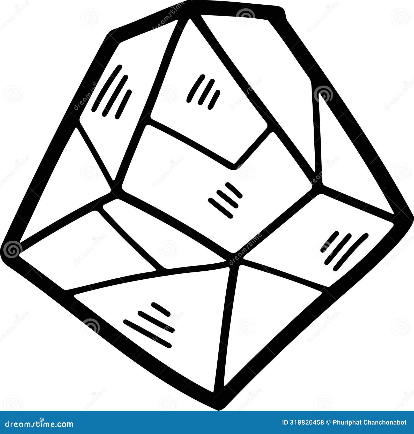 Hand Drawn Illustrations of Rocks and Minerals in Line Art Style Stock ...