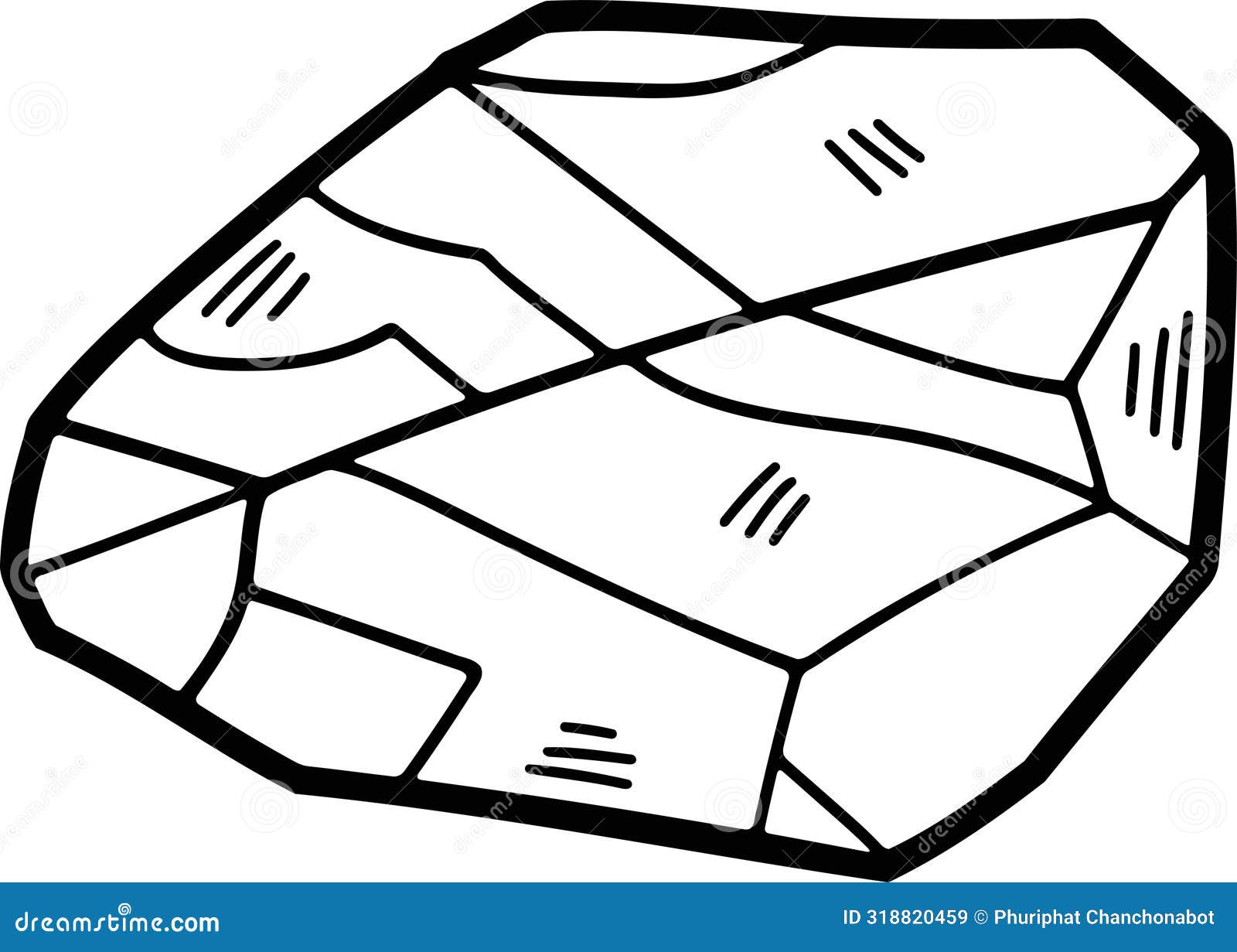 Hand Drawn Illustrations of Rocks and Minerals in Line Art Style Stock ...