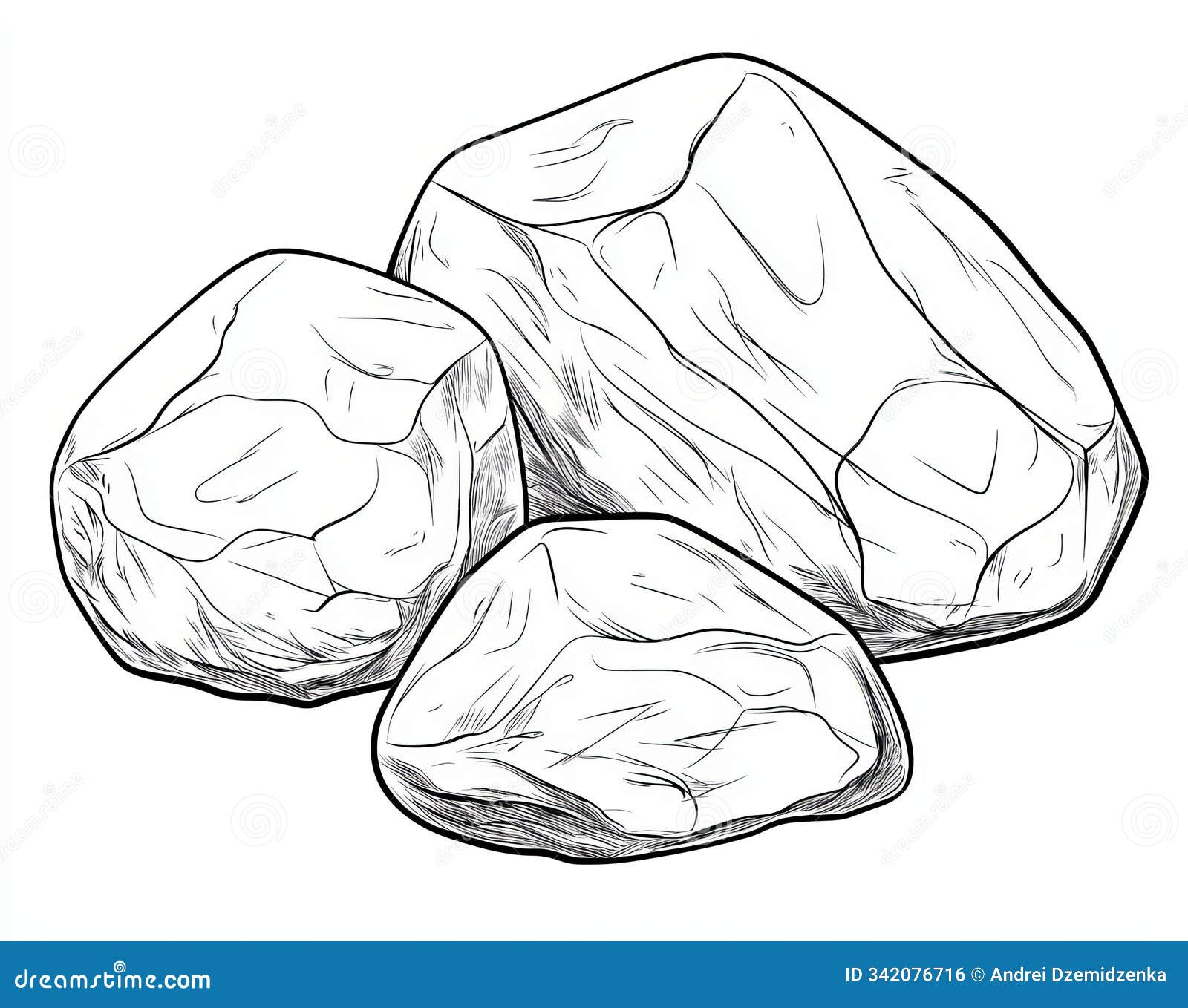 Hand Drawn Image of Big Stone Blocks in Monochrome Stock Photo - Image ...